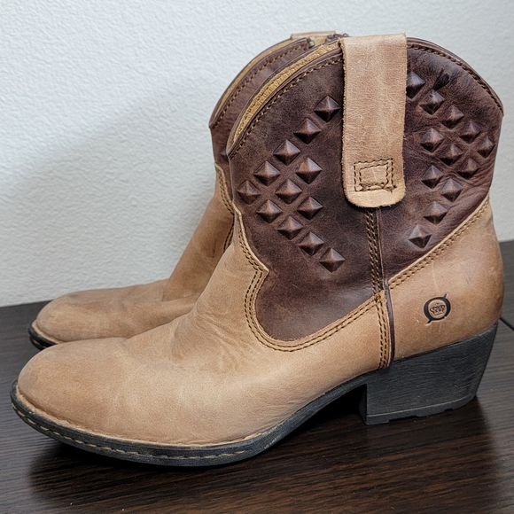 Born | Shoes | Born Boots Light Brown Leathee Textured Western Ankle ...